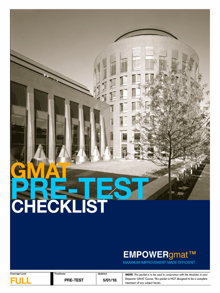 EMPOWERgmat Pre-Test Checklist | PDF | Tests