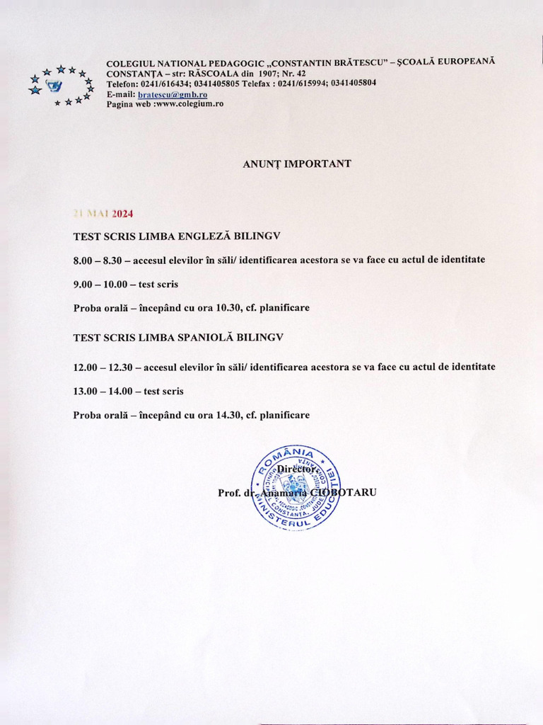 anunt_important_admitere (4) | PDF