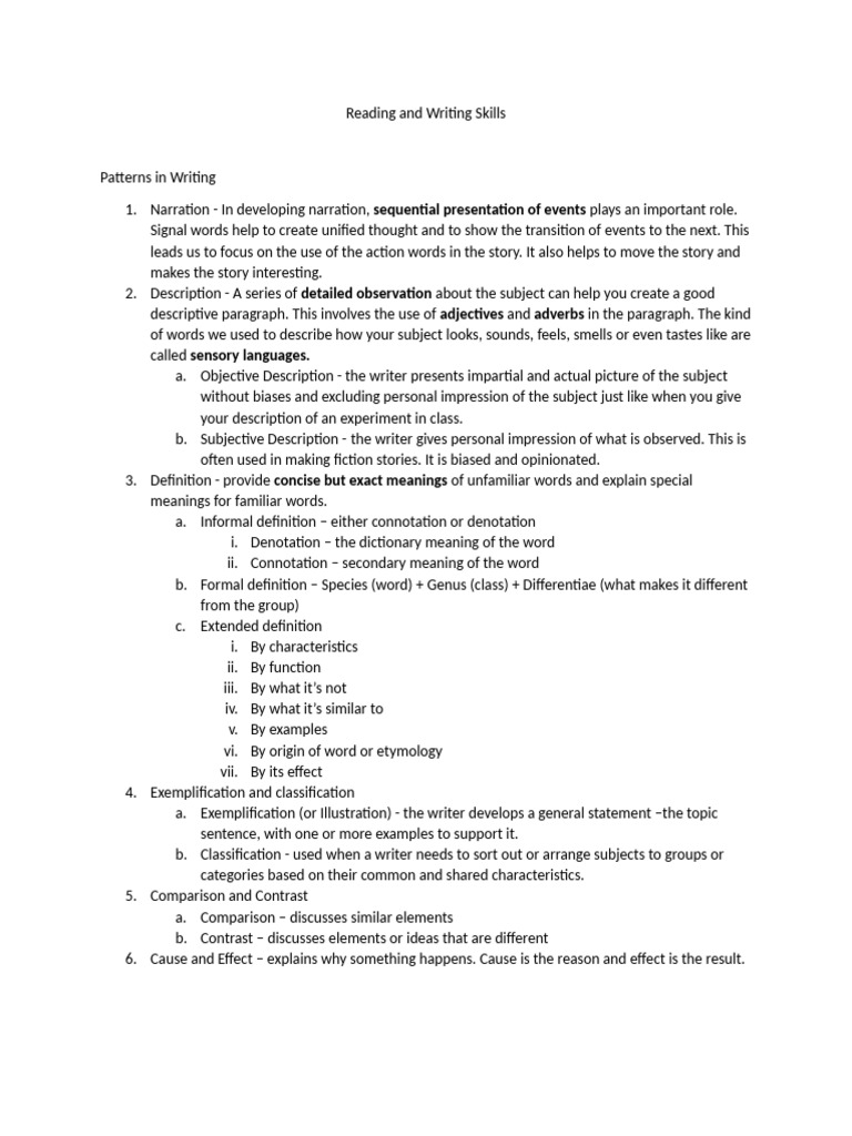 Reading and Writing Skills | PDF | Argument | Definition
