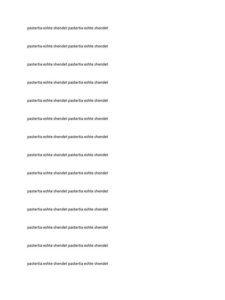 Pastertia Eshte Shendet Pastertia Eshte Shendet | PDF