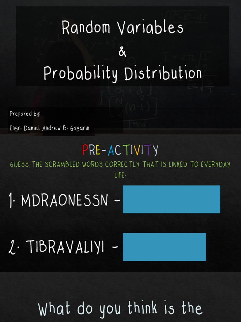 Random-Variables-P1 | PDF | Probability Distribution | Random Variable