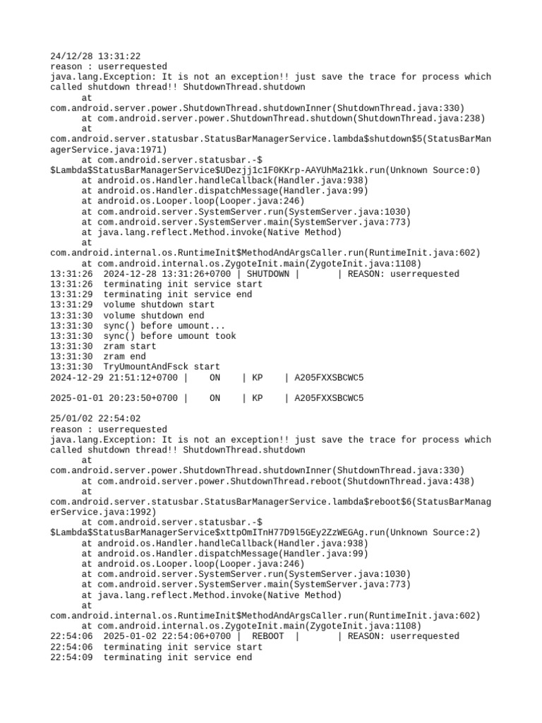 Android Shutdown & Reboot Logs | PDF | Embedded Linux Distributions ...