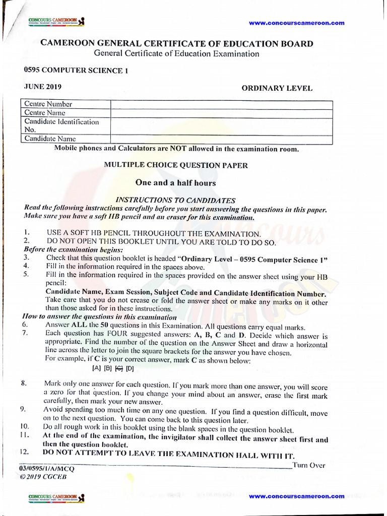 OL-COMPUTER SC-2019-p1 | PDF