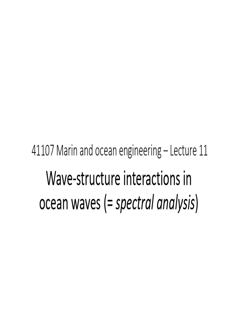 Response in Ocean Waves - Spectral Analysis (L11) | PDF | Spectral Density | Waves
