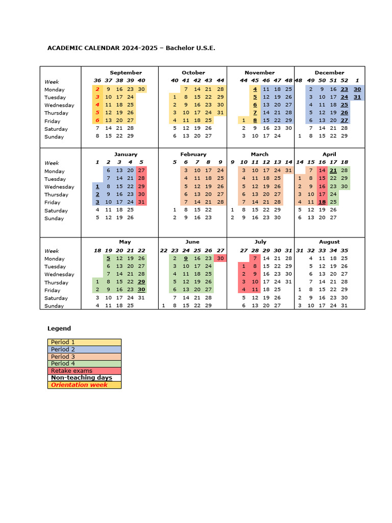 BA Academic Calendar 2024-2025 | PDF | Academic Term | Christian ...