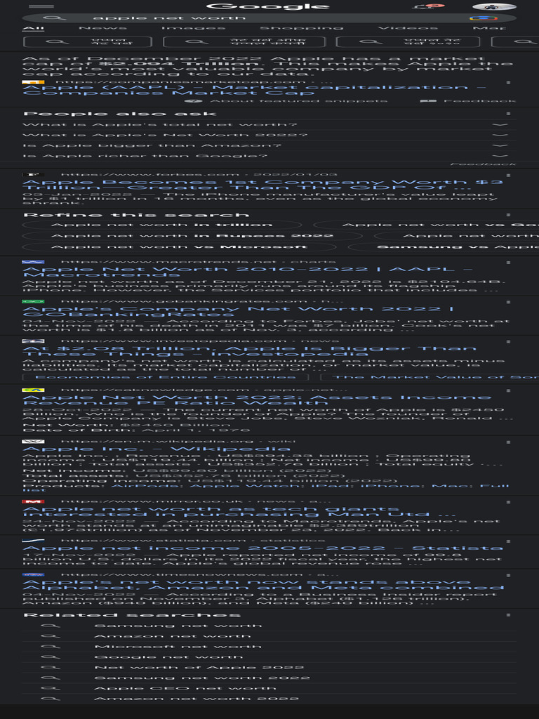 Apple Net Worth - Google Search | PDF | Apple Inc. | Economies