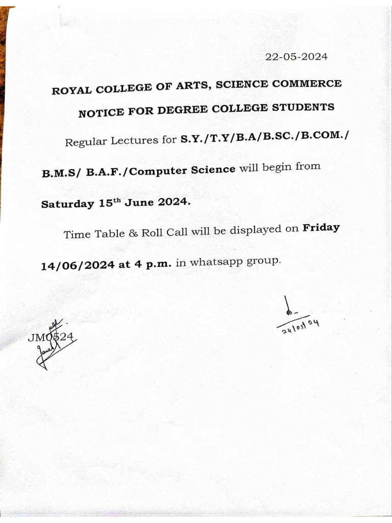 Degree College Notice | PDF