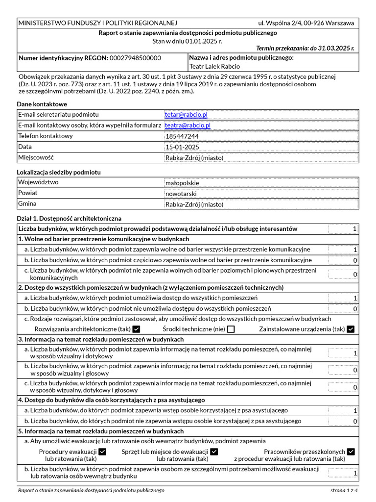 Raport o stanie zapewnienia dostepności | PDF