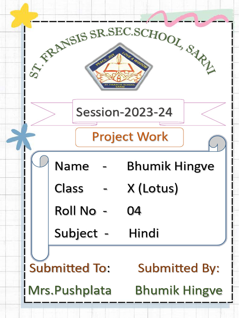 Hindi Project Work by Bhumik Hingve | PDF
