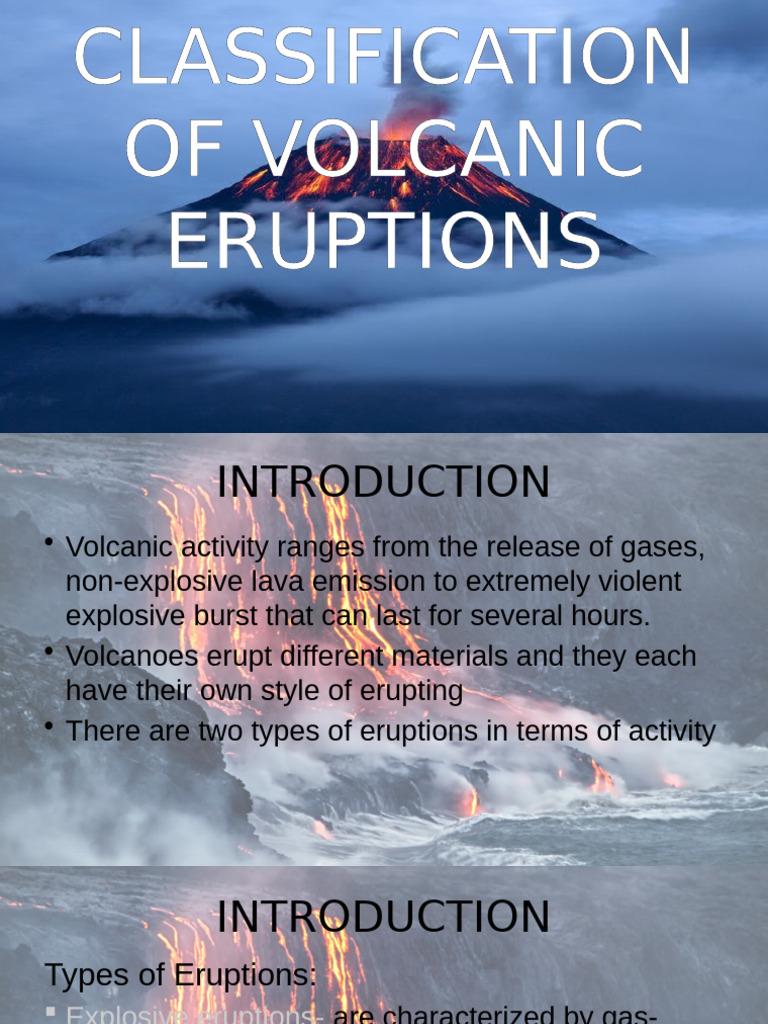 Types and Classifications of Volcanic Eruptions | PDF | Types Of ...