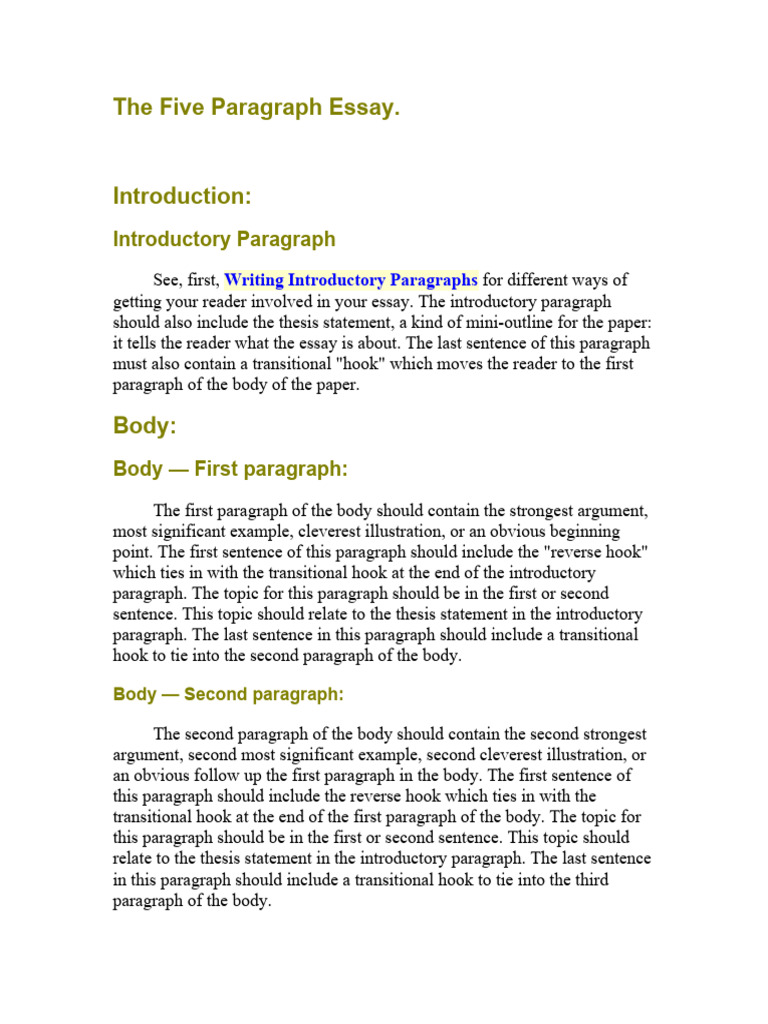 5 Paragraph Essay Sample | PDF | Essays