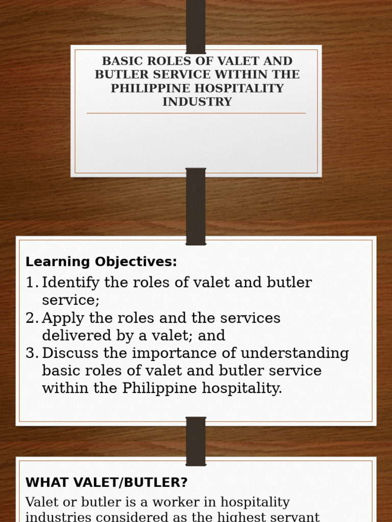 Valet and Butler Roles in Philippine Hospitality | PDF