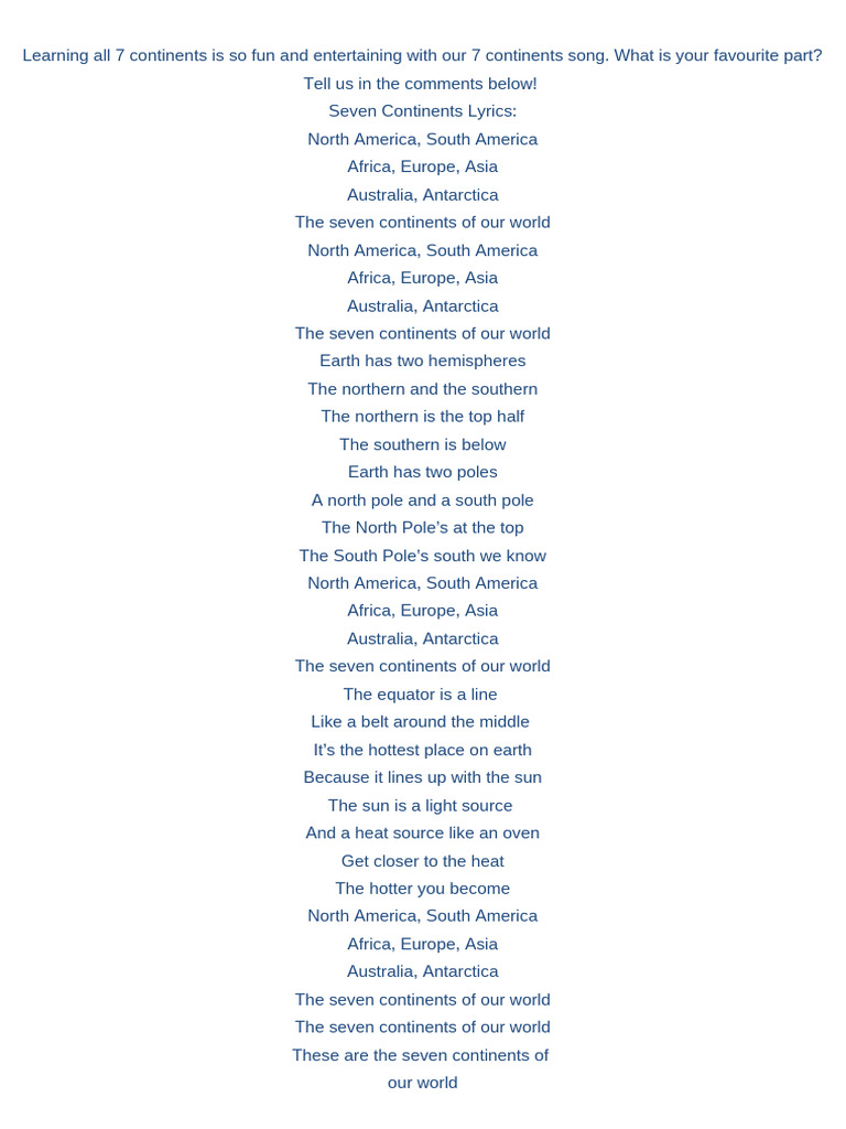 Learning All 7 Continents Is So Fun and Entertaining With Our 7 ...