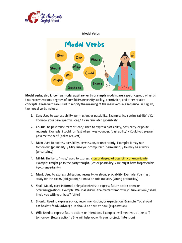 Modal verbs - Cópia | PDF | Verb | Linguistic Morphology
