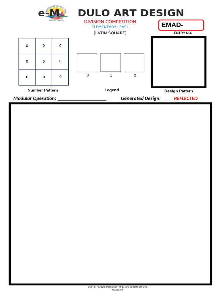 Latin Square Design for Elementary Competition | PDF