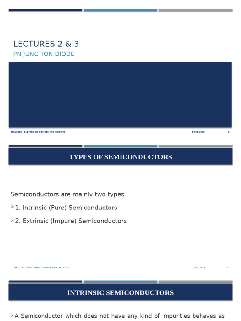 Lecture 2_3 | PDF | P–N Junction | Semiconductors