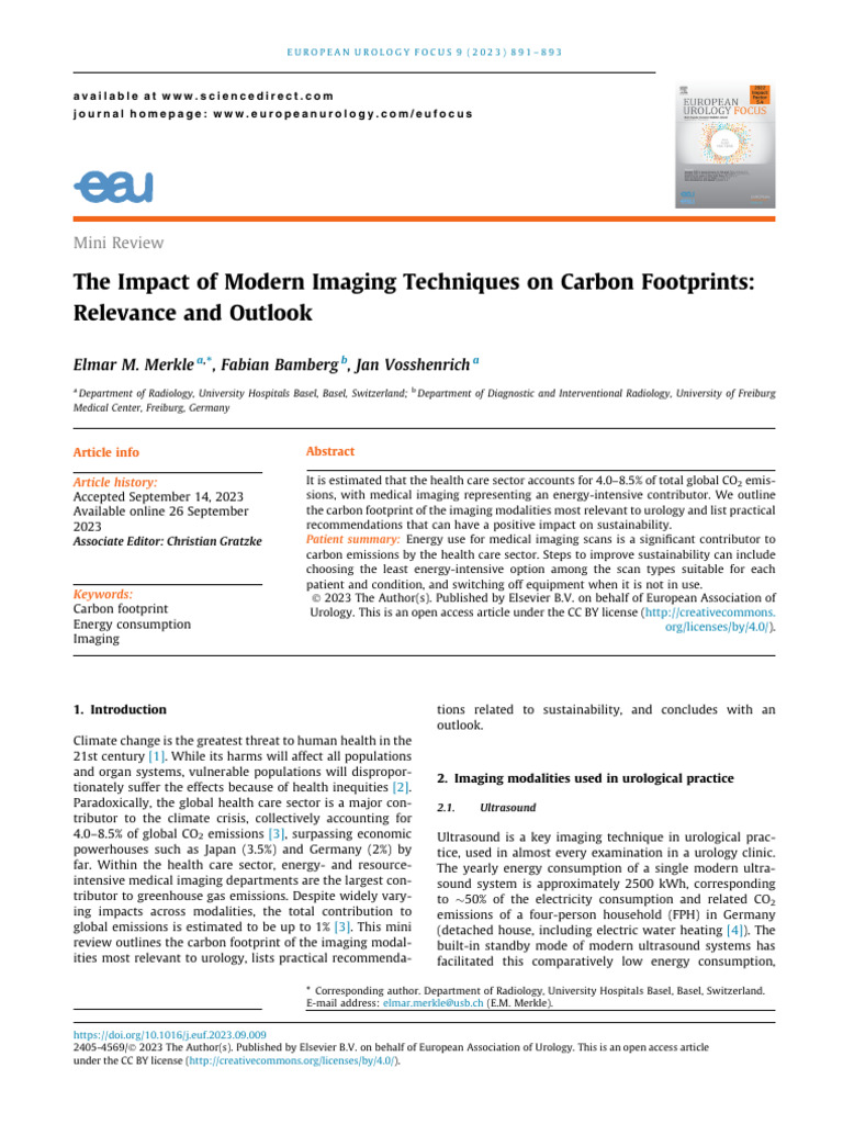 The Impact of Modern Imaging Techniques On Carbon Footprints | PDF ...