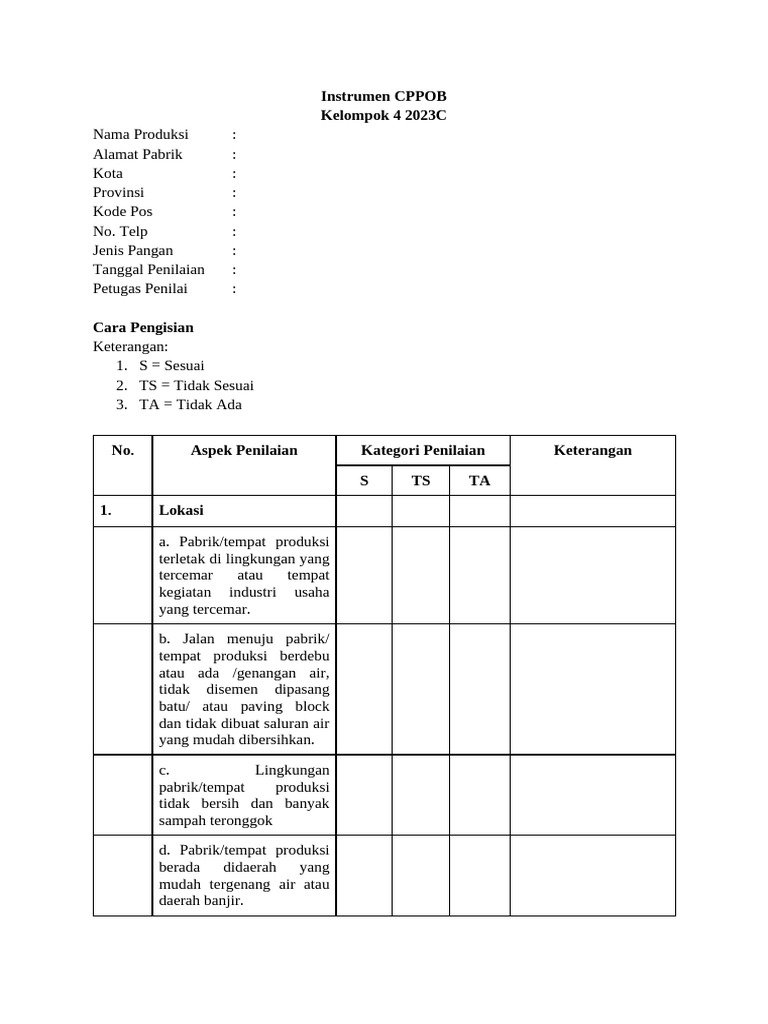 Instrumen CPPOB | PDF