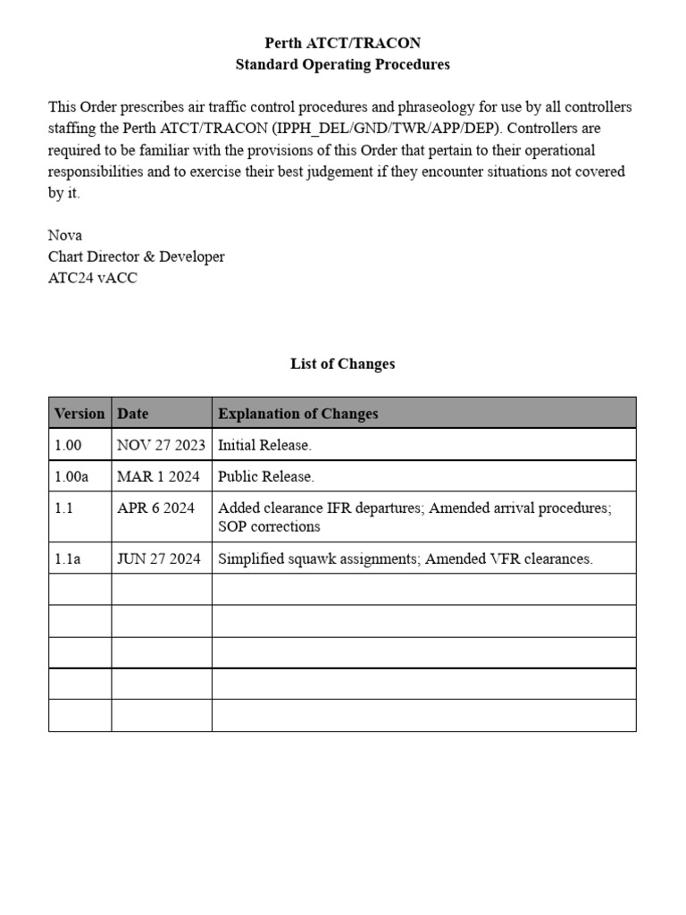 Perth ATC Procedures Guide | PDF | Air Traffic Control | Instrument ...