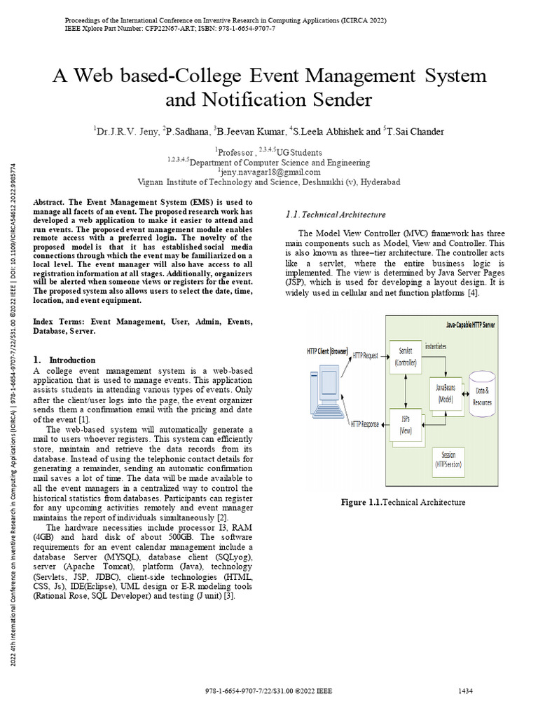 A Web Based-College Event Management System and Notification Sender ...