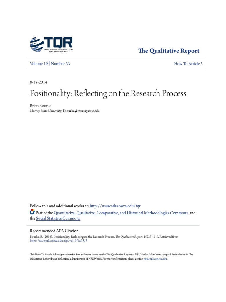 Positionality in Qualitative Research | PDF | Focus Group | Ethnography