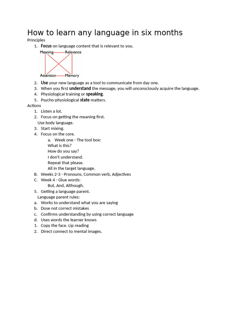 How To Learn Any Language in Six Months | PDF