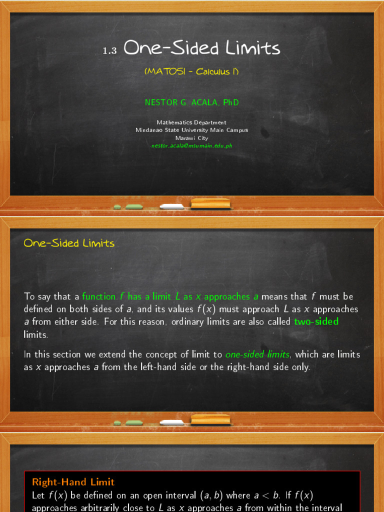 1.3-One-Sided-Limits | PDF | Function (Mathematics) | Arithmetic