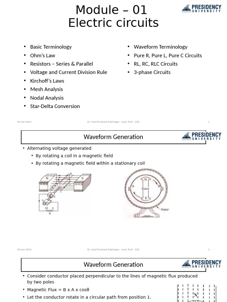 Module - 01 AC Circuits | PDF | Electrical Impedance | Electrical Network