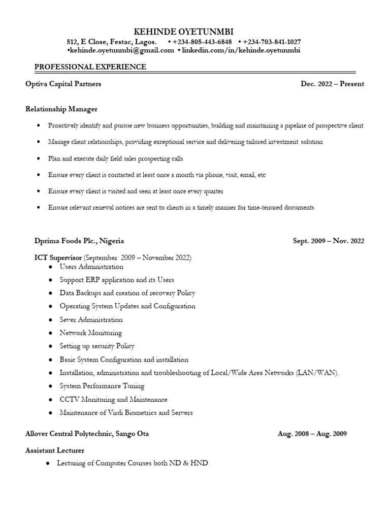 OYETUNMBI Kehinde Kazeem | PDF | Cisco Certifications | Information ...