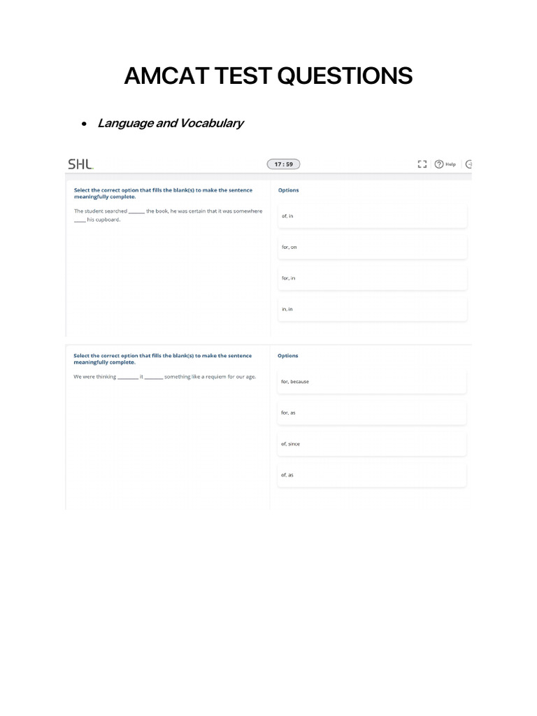 AMCAT TEST QUESTIONS | PDF
