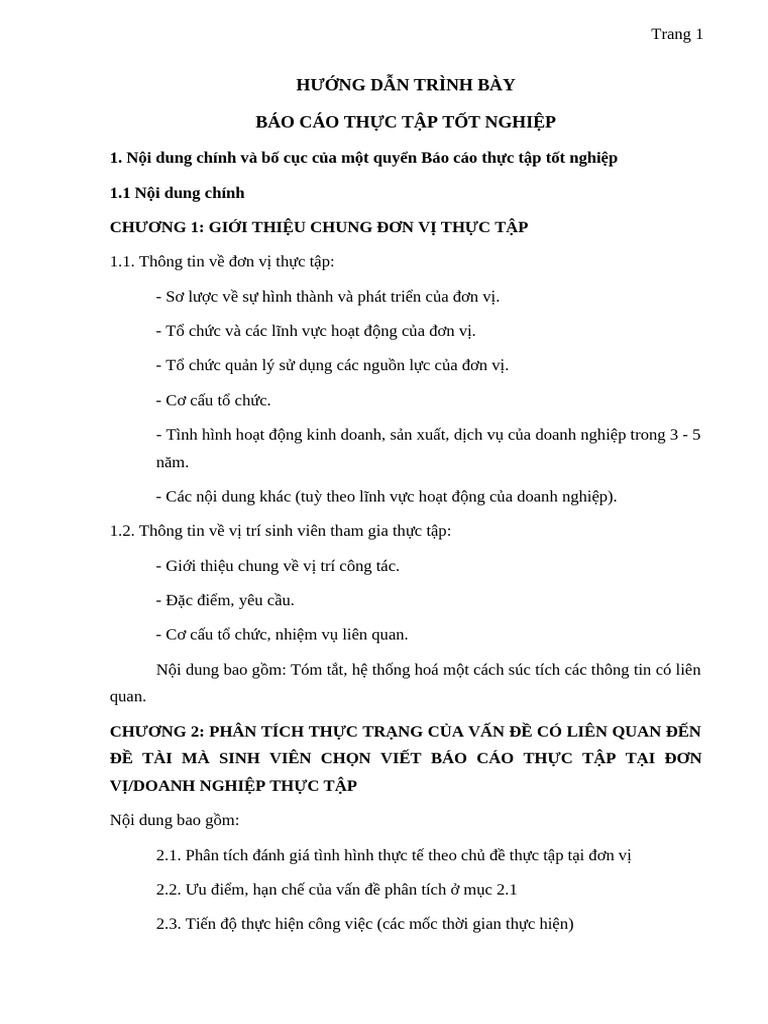 Mau Bao Cao Thuc Tap | PDF