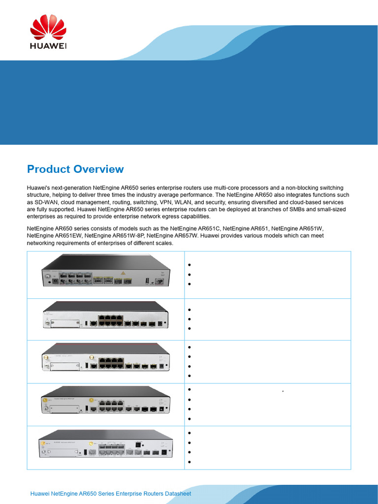 Huawei NetEngine AR650 Series Enterprise Routers Datasheet | PDF ...