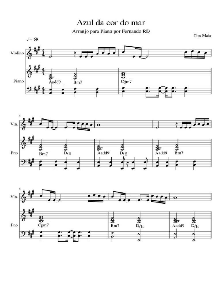 Azul Da Cor Do Mar - Tim Maia | PDF
