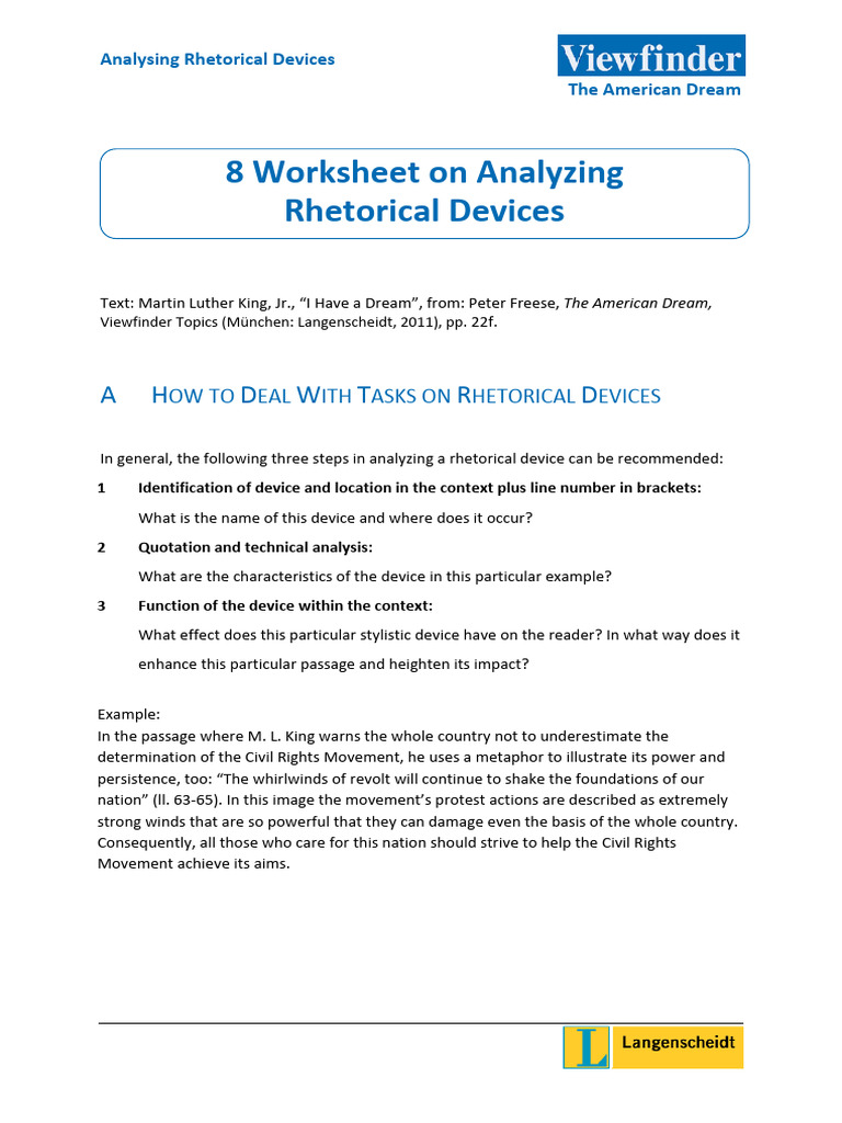 08a Worksheet On - Rhetoric1 | PDF