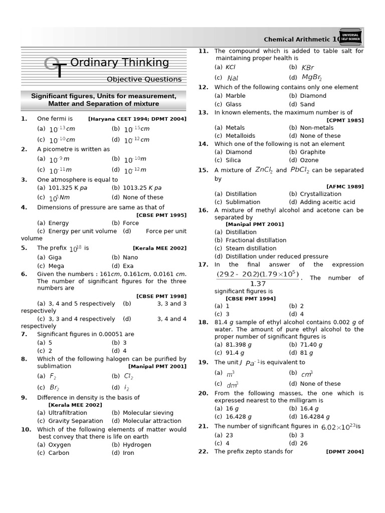 Chemical Arithmetic and Laws of Chemistry | PDF | Oxide | Mole (Unit)