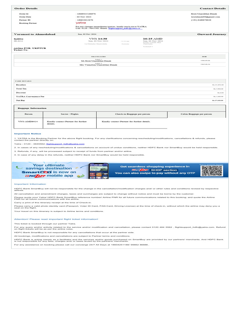 FlightInvoice | PDF | Identity Document | Fee