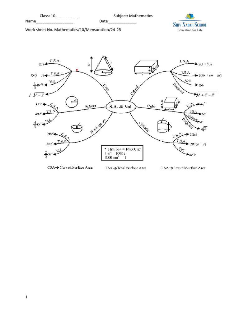 10 - Surface Areas and Volumes - QB | PDF | Sphere | Classical Geometry