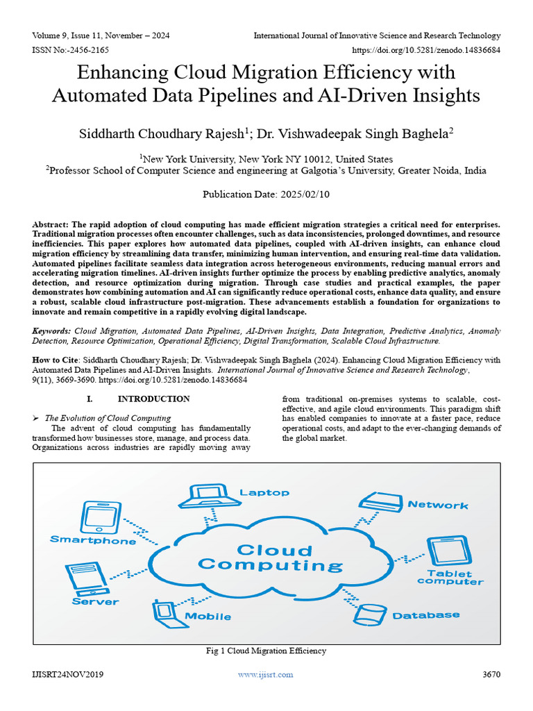 Enhancing Cloud Migration Efficiency With Automated Data Pipelines and AI-Driven Insights | PDF ...
