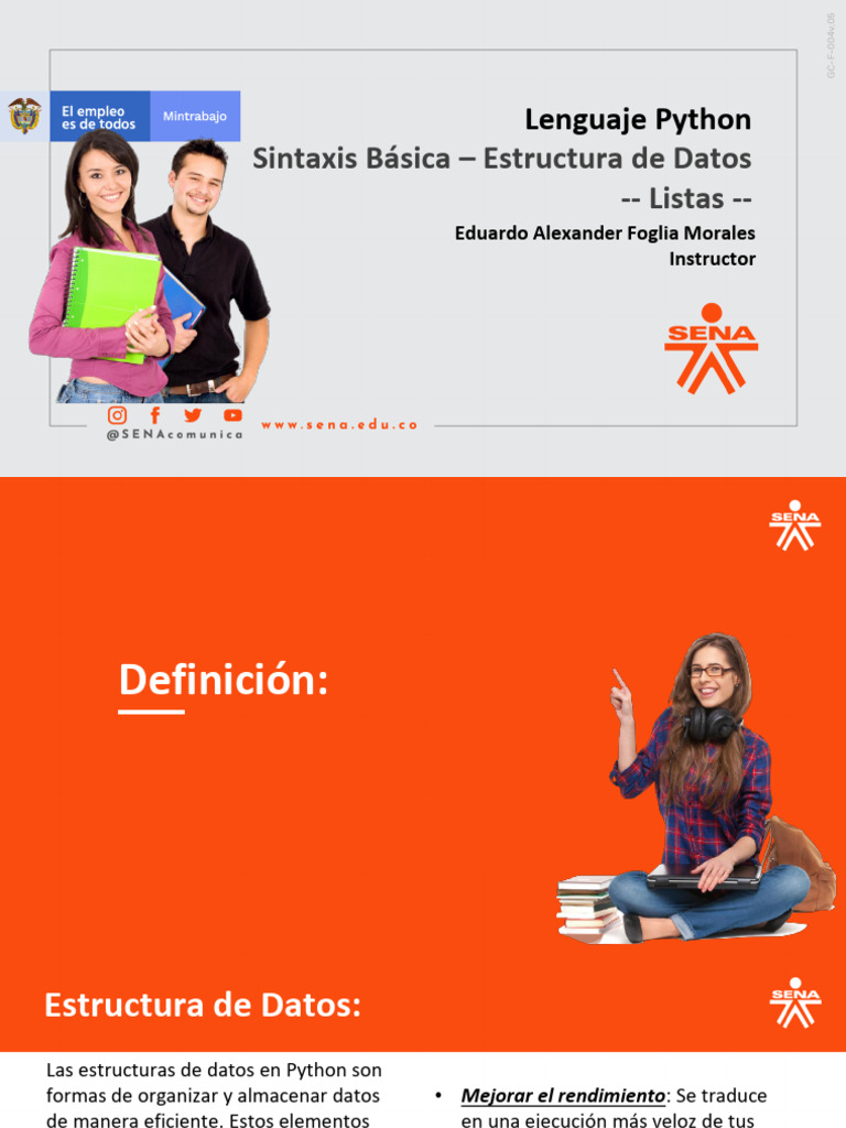 Sintaxis Básica de Listas en Python | PDF | Python (lenguaje de programación) | Algoritmos