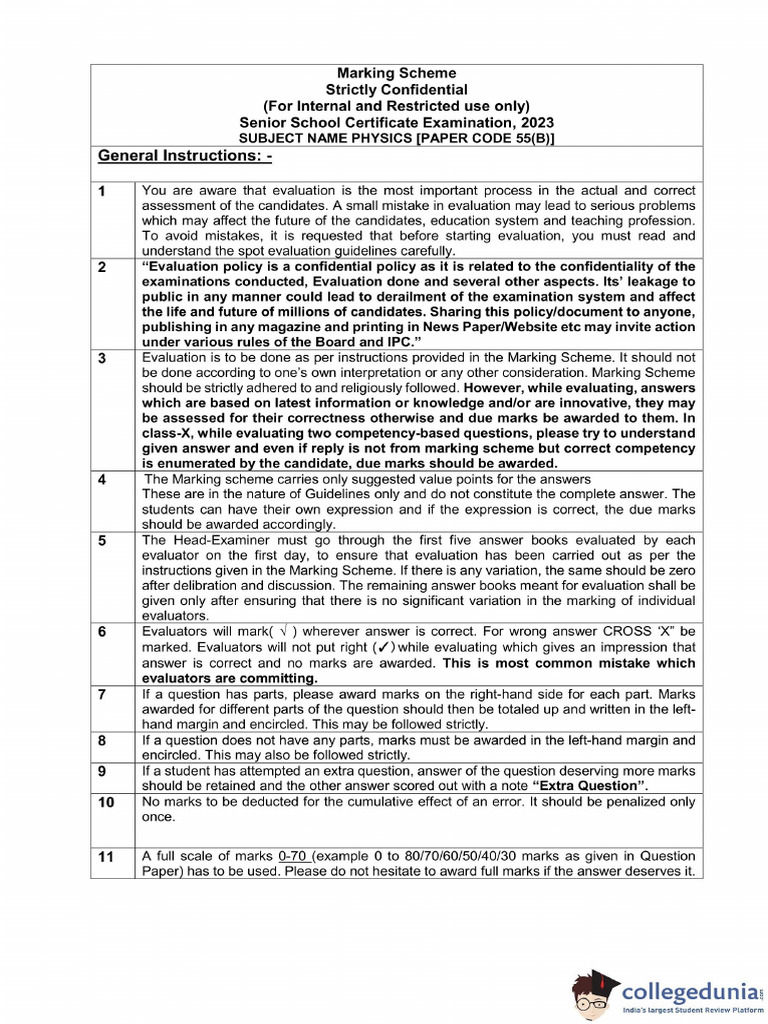 Evaluator's Physics Answer Key | PDF