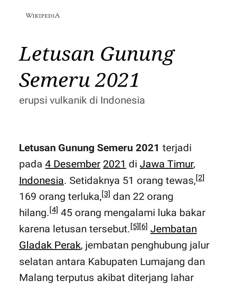 Letusan Gunung Semeru 2021 - Wikipedia Bahasa Indonesia, Ensiklopedia ...