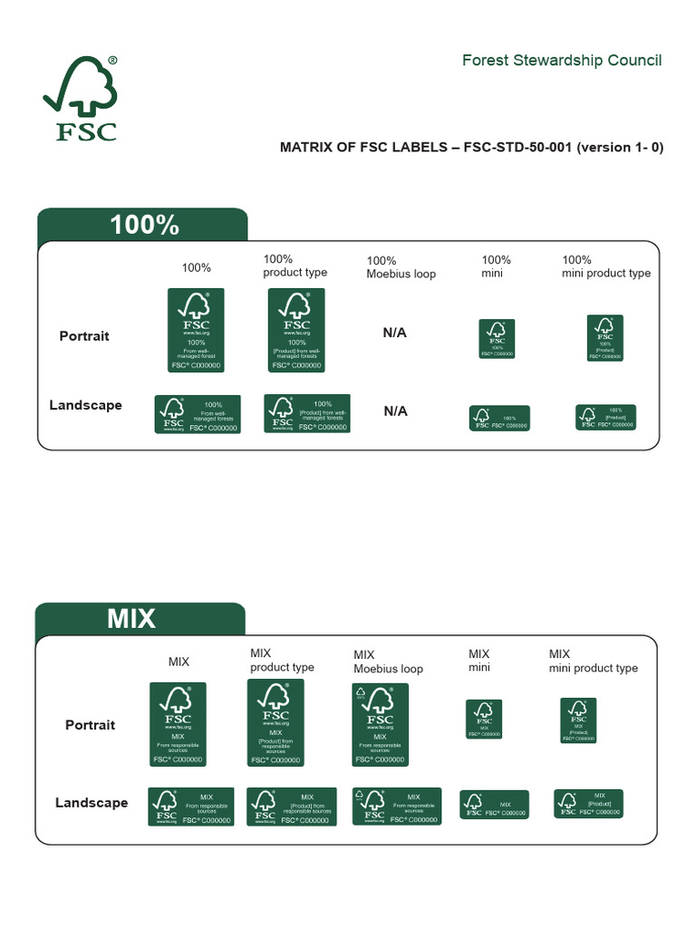 FSC Label Matrix_FSC-STD-50-001 | PDF