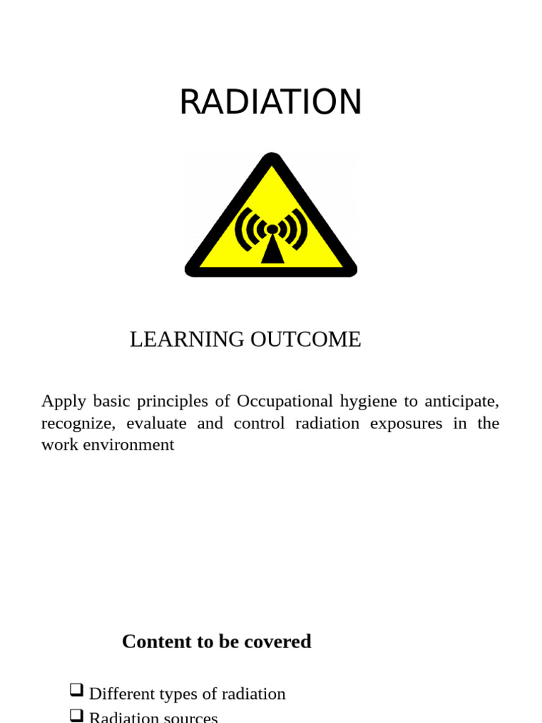 Lecture 6 Radiation | PDF | Radiation | Radiation Protection