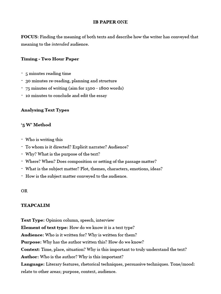 IB English Lit:Language Breakdown | PDF