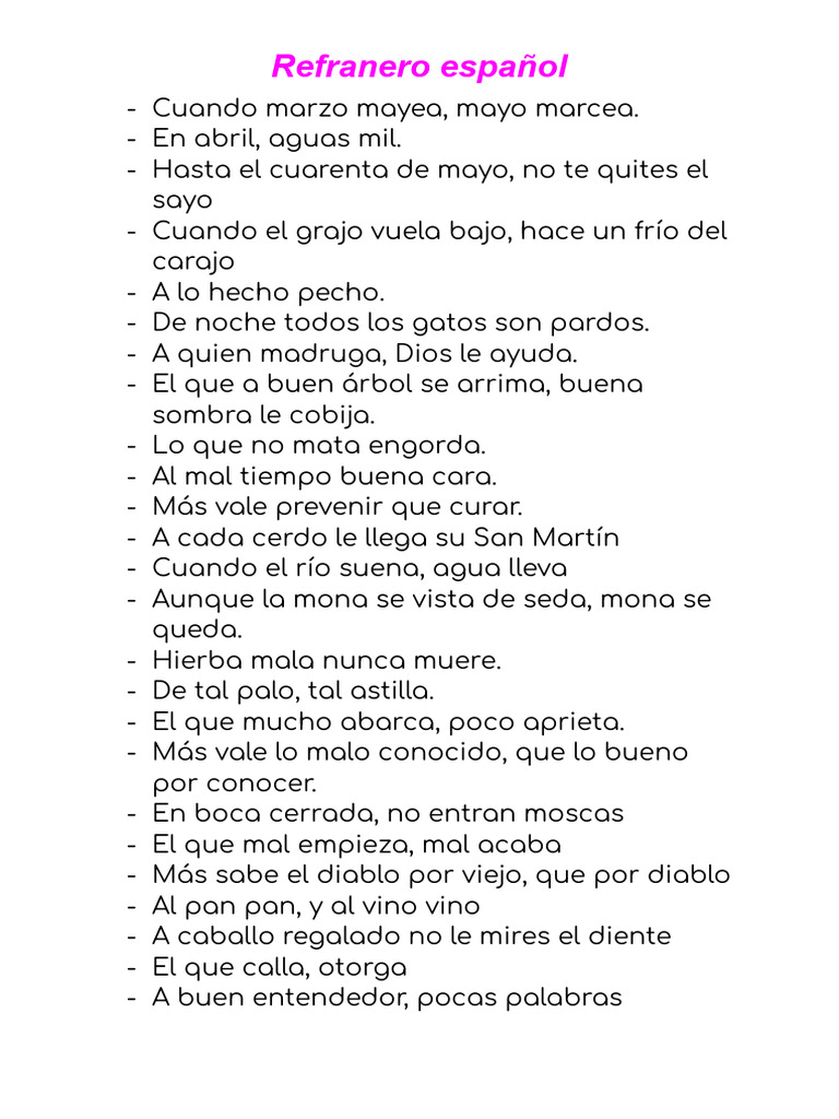 Refranes (1) | PDF