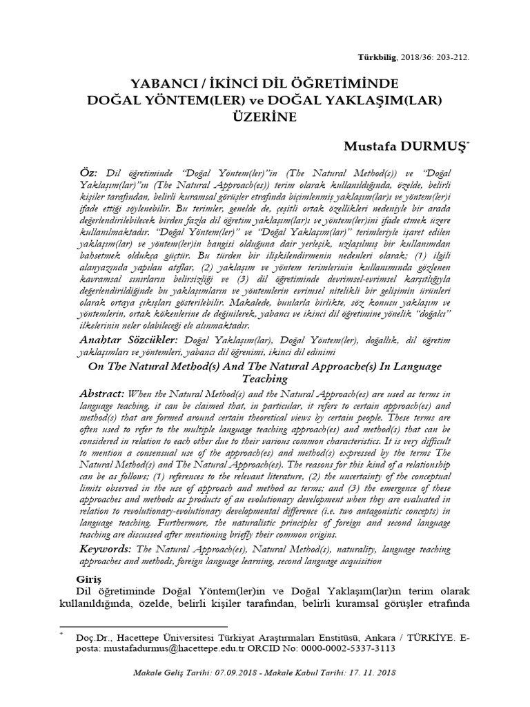 Yabanci Ikinci Dil Ogretiminde Dogal Yon | PDF