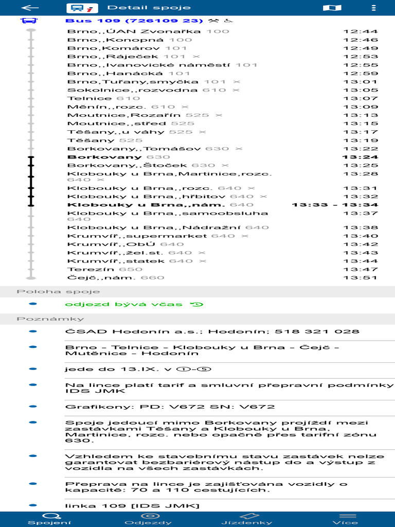 IDOS - Detail Spoje | PDF