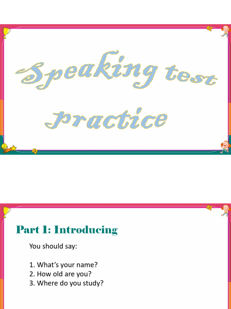 Speaking Test Practice | PDF