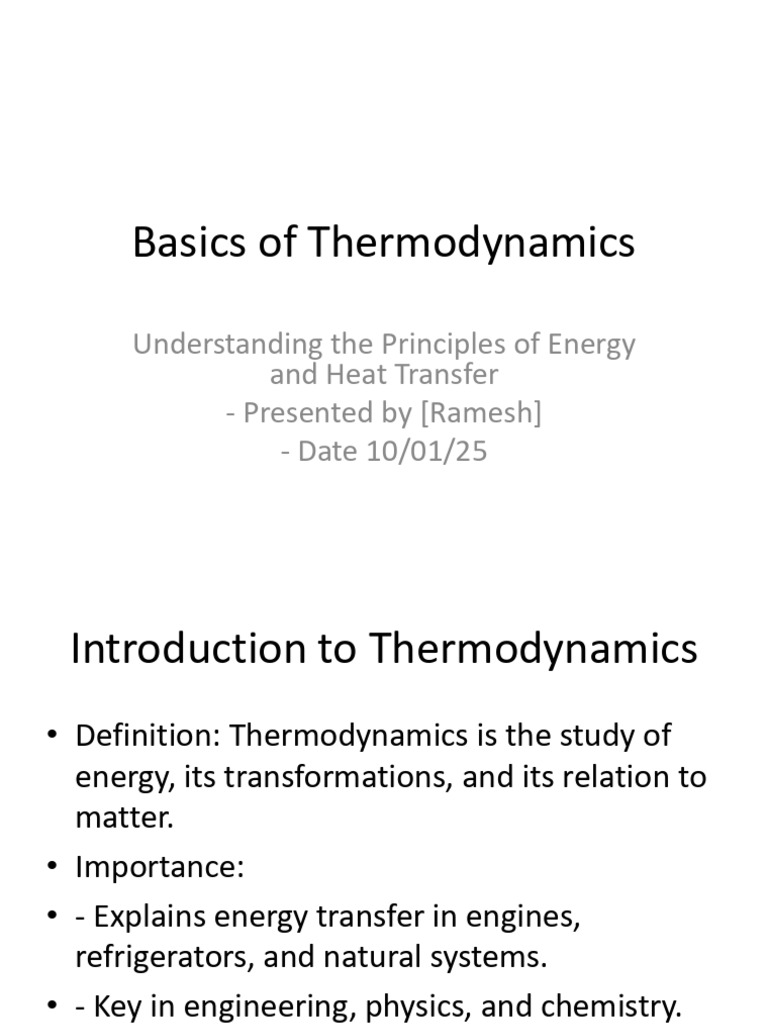 Basics of Thermodynamics | PDF