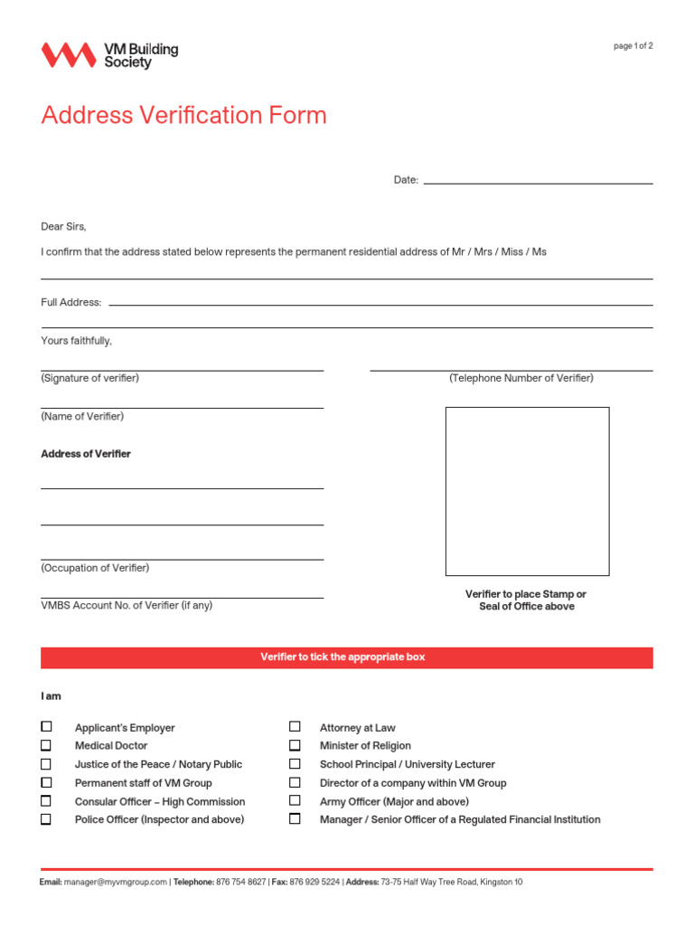 Address-Verification-Form-2 | PDF | Legal Action | Law Enforcement